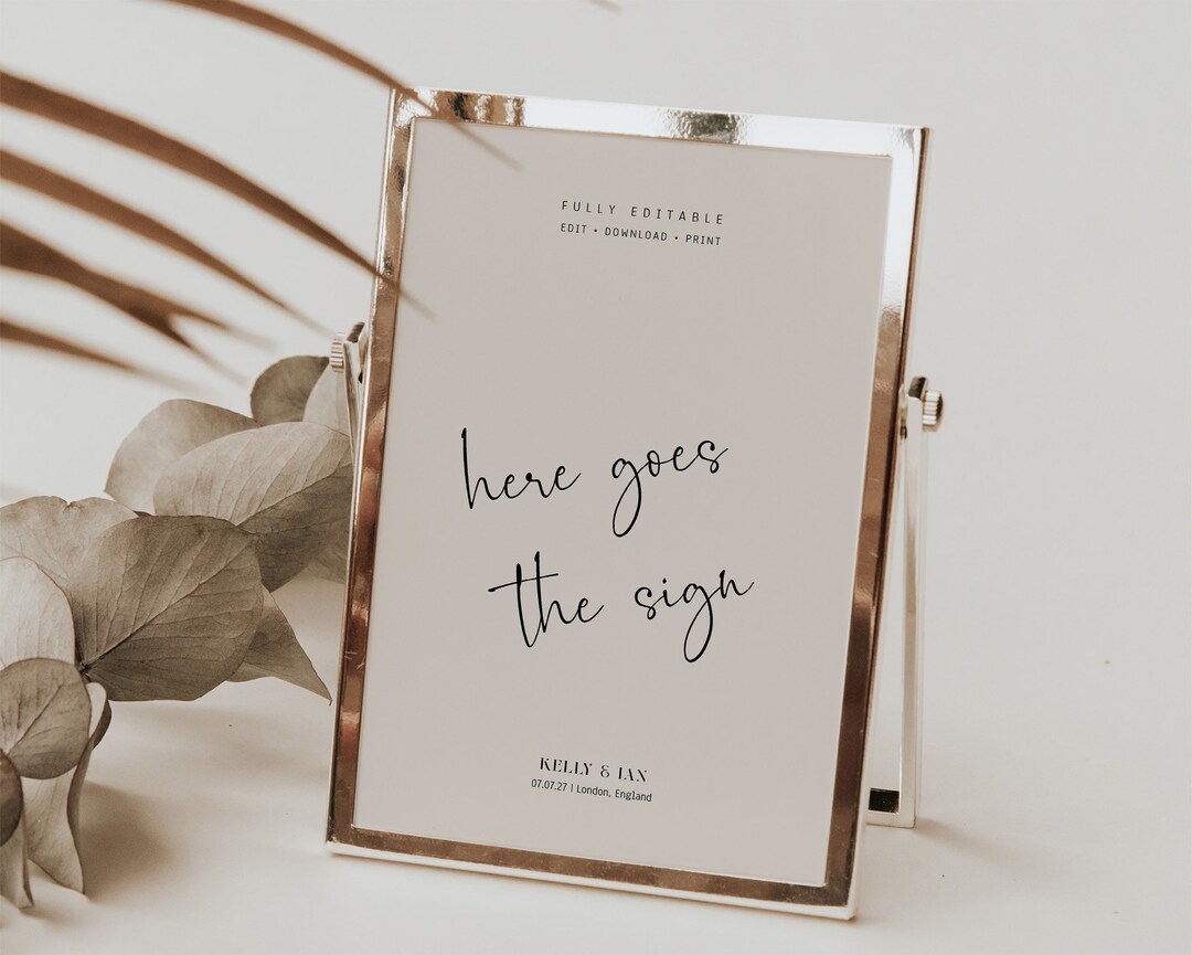 Custom Table Top Sign Template Modern Wedding Sign Editable - Etsy