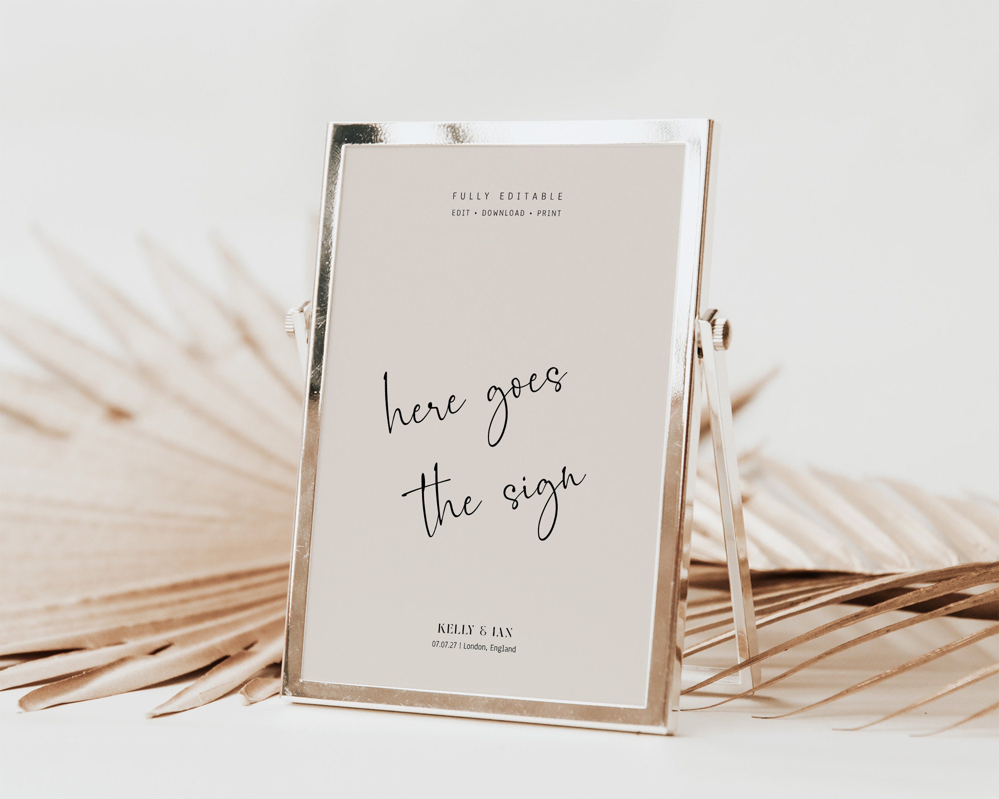 Custom Table Top Sign Template Modern Wedding Sign Editable - Etsy