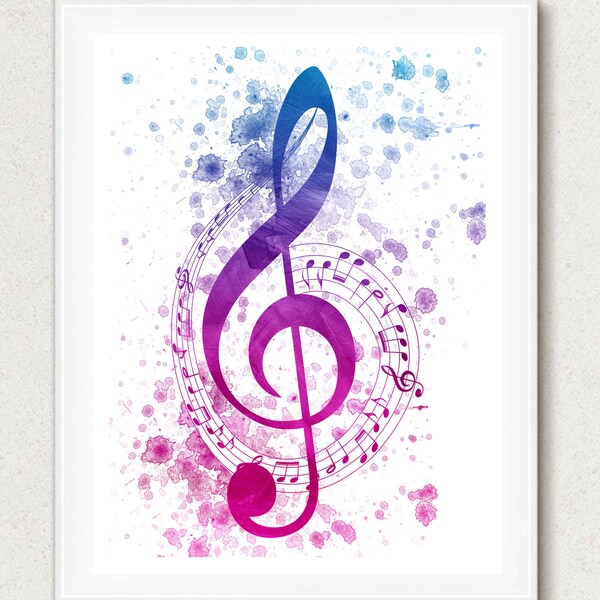Treble Clef Poster - Etsy
