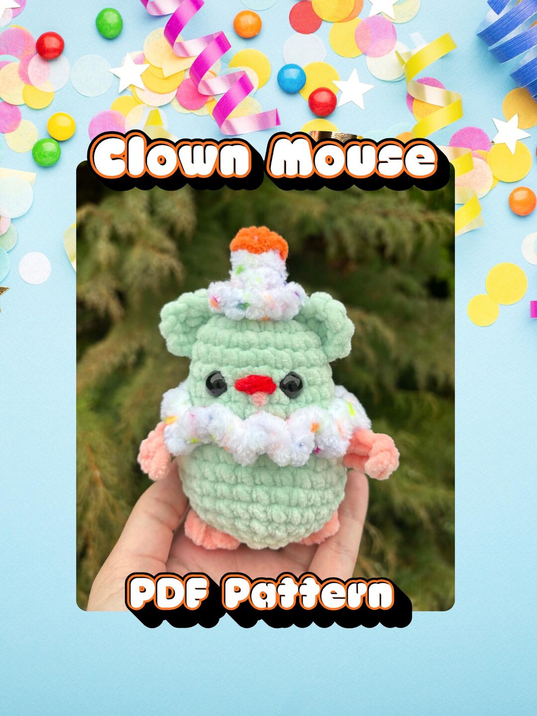 Clown Mouse CROCHET PATTERN - Etsy