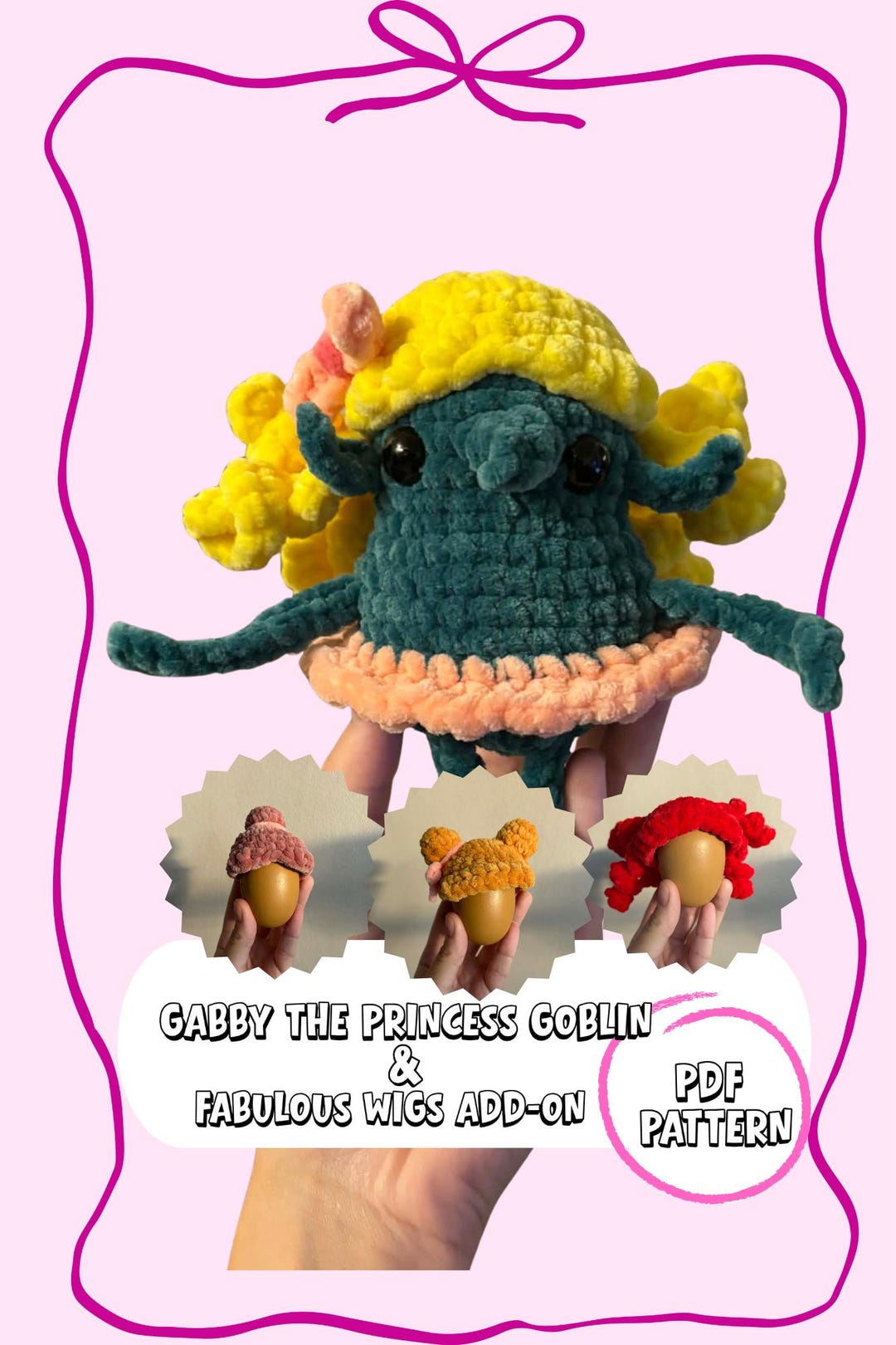 Gabby the Princess Goblin & Fabulous Wigs Bundle CROCHET PATTERN (no ...