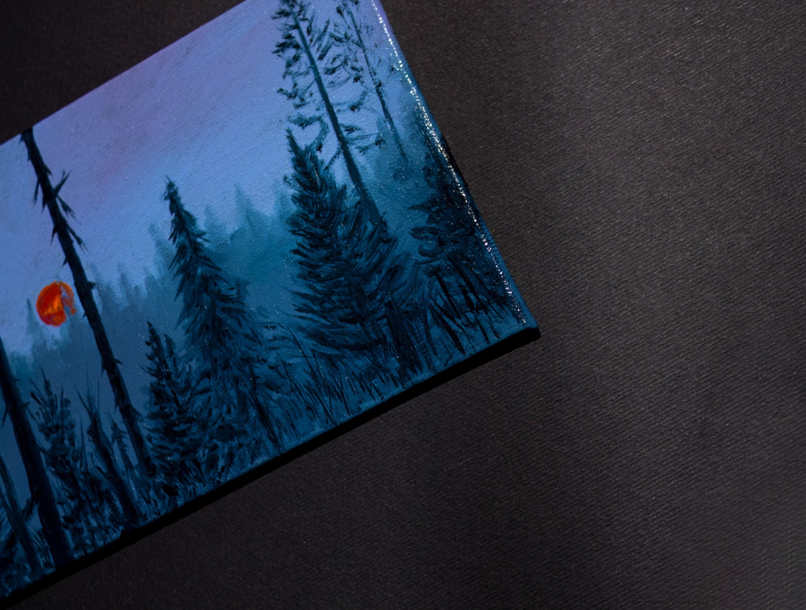 Sunset - Mini Oil Painting, Affordable Nature Art for Wall Decor, Ideal ...