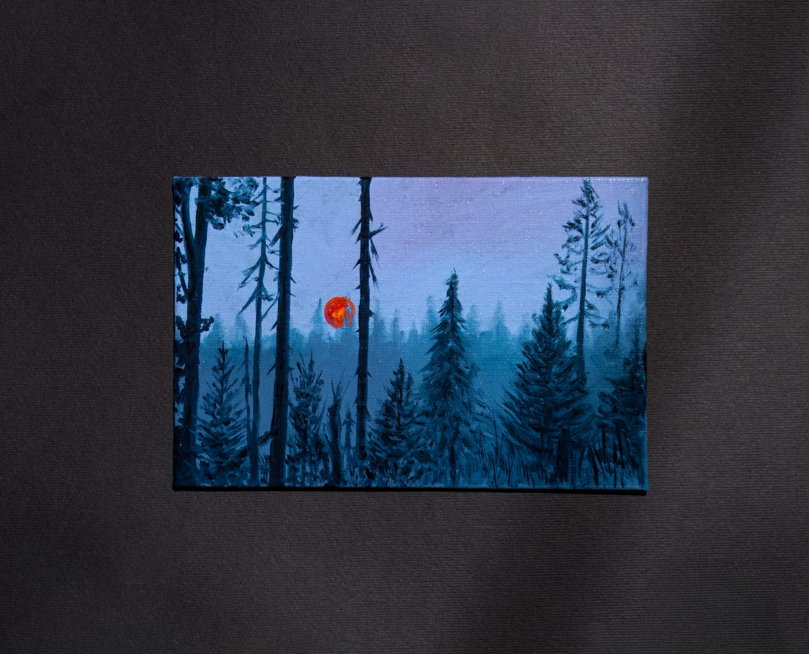 Sunset - Mini Oil Painting, Affordable Nature Art for Wall Decor, Ideal ...