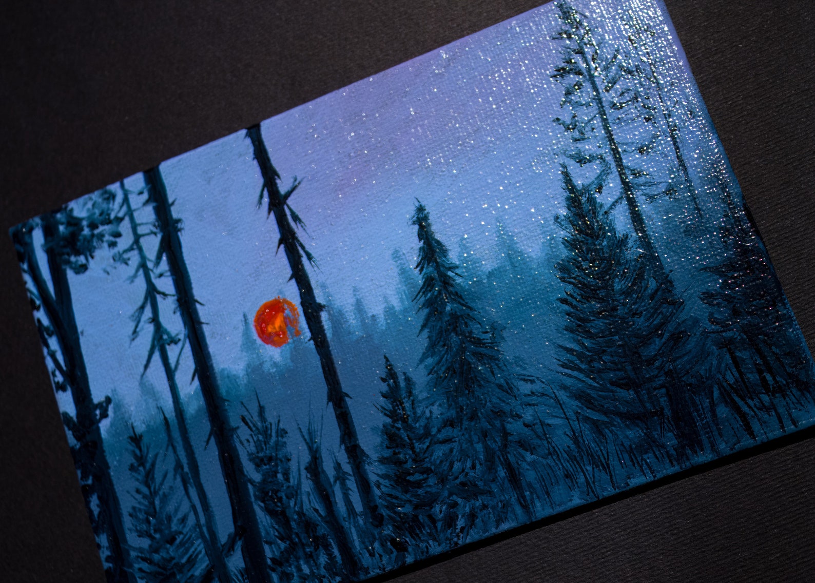 Sunset - Mini Oil Painting, Affordable Nature Art for Wall Decor, Ideal ...