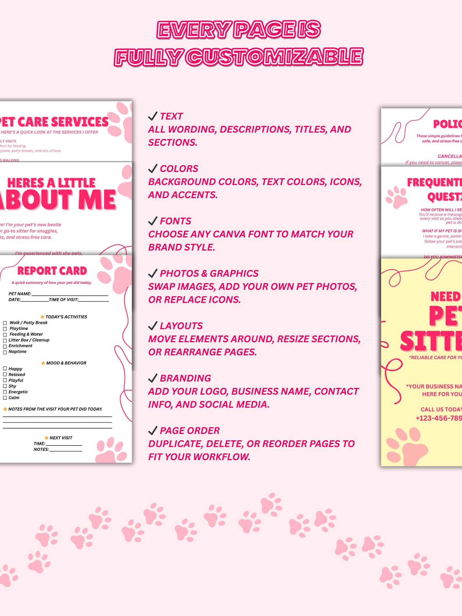 Pet Sitter Welcome Packet Template | Client Intake Forms (canva ...