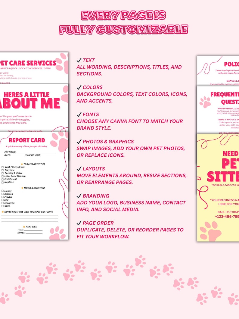 Pet Sitter Welcome Packet Template | Client Intake Forms (canva ...