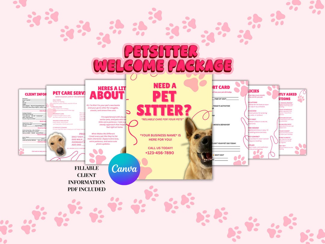 Pet Sitter Welcome Packet Template | Client Intake Forms (canva ...