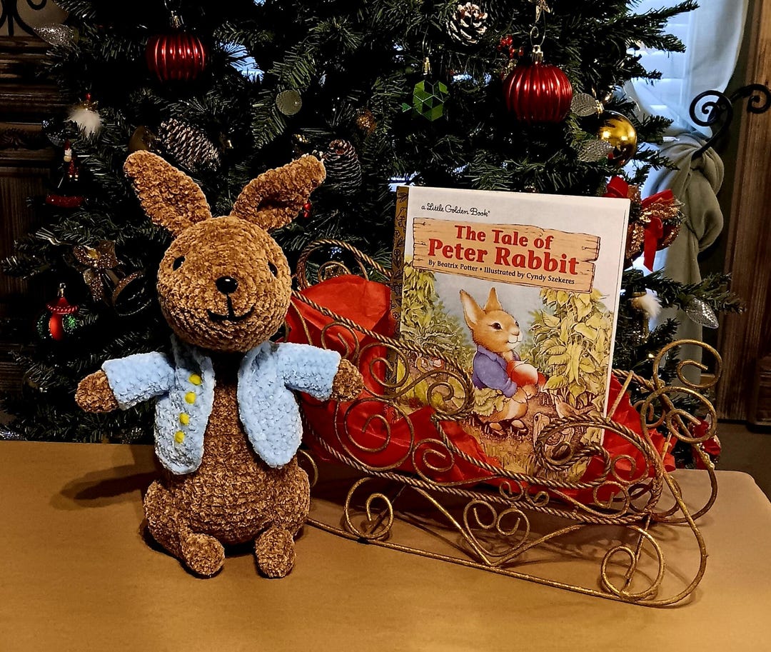Handmade Peter Rabbit Plush Golden Book Buddy Hand Crocheted Gift for ...