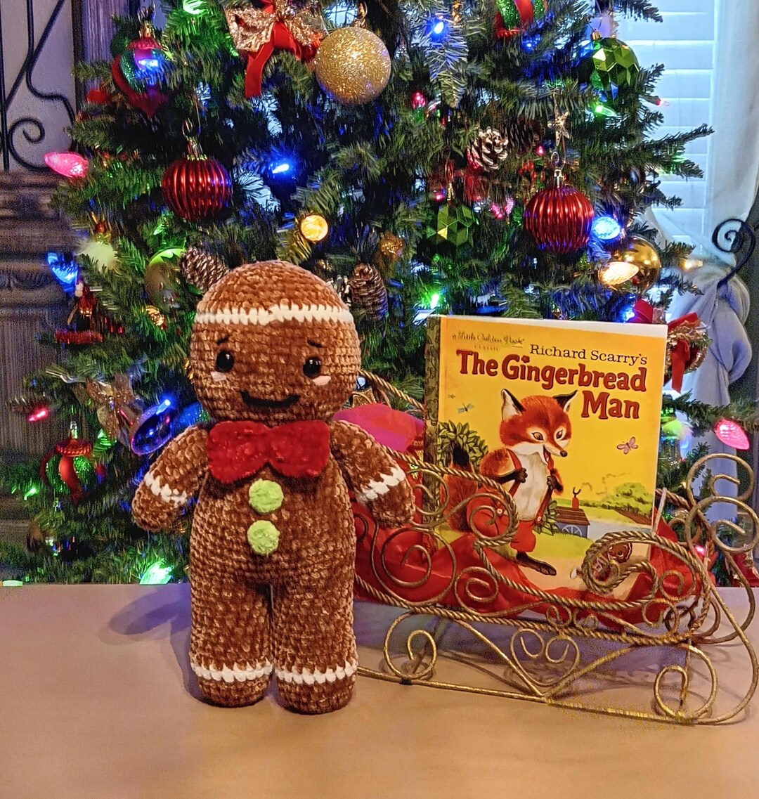 Amigurumi Plushie Crochet Gingerbread Man, Gingerbread Man Decor ...
