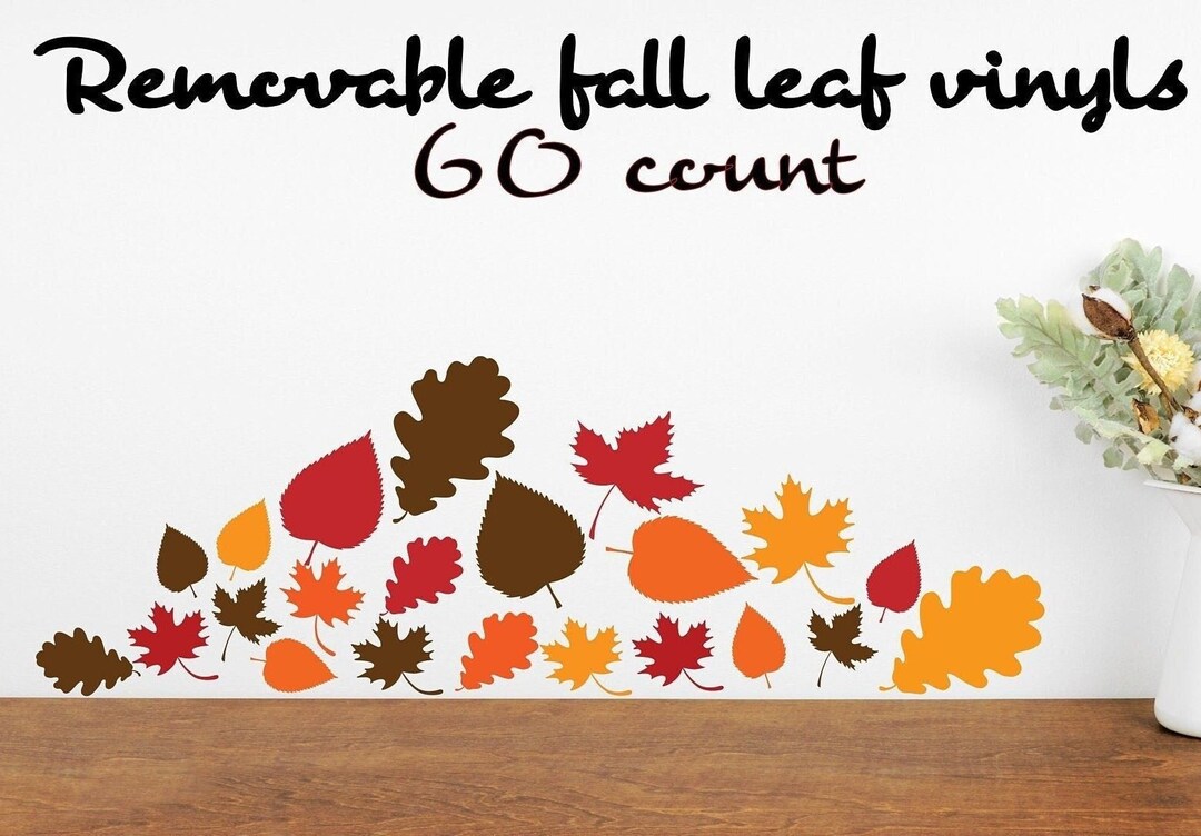 60 Pc Premium Removable Fall Wall Leaf Decor Perfect for Making a House ...