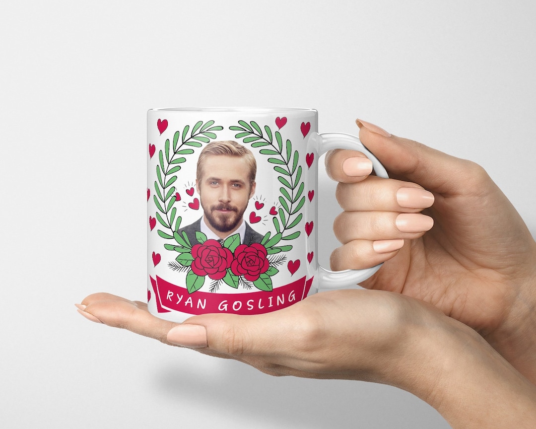 Ryan Gosling Mug Ryan Gosling Mug Love Hearts Cute Ryan - Etsy