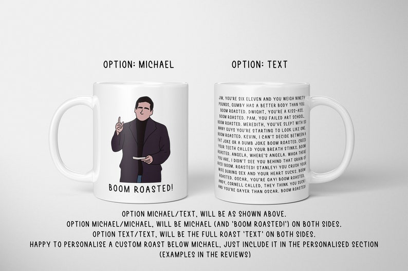 Boom Roasted Mug the Office Boom Roasted Michael Scott Boom - Etsy