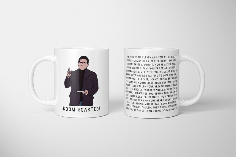 Boom Roasted Mug the Office Boom Roasted Michael Scott Boom - Etsy
