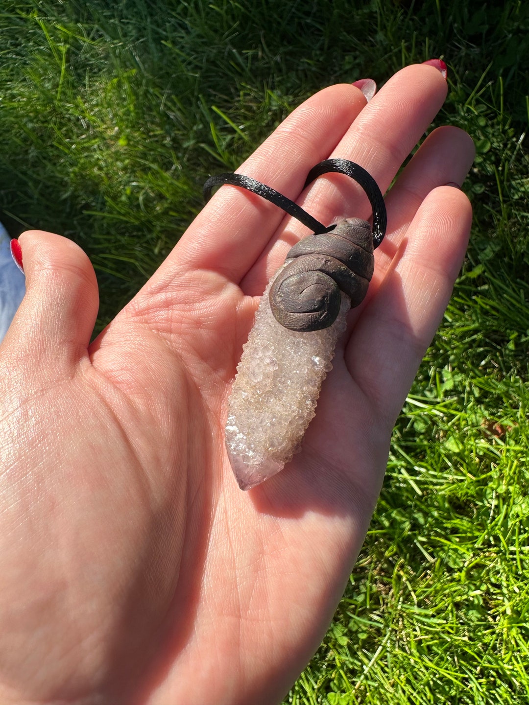 Unique Spirit Quartz Crystal Pendant Necklace - Handcrafted Gemstone ...