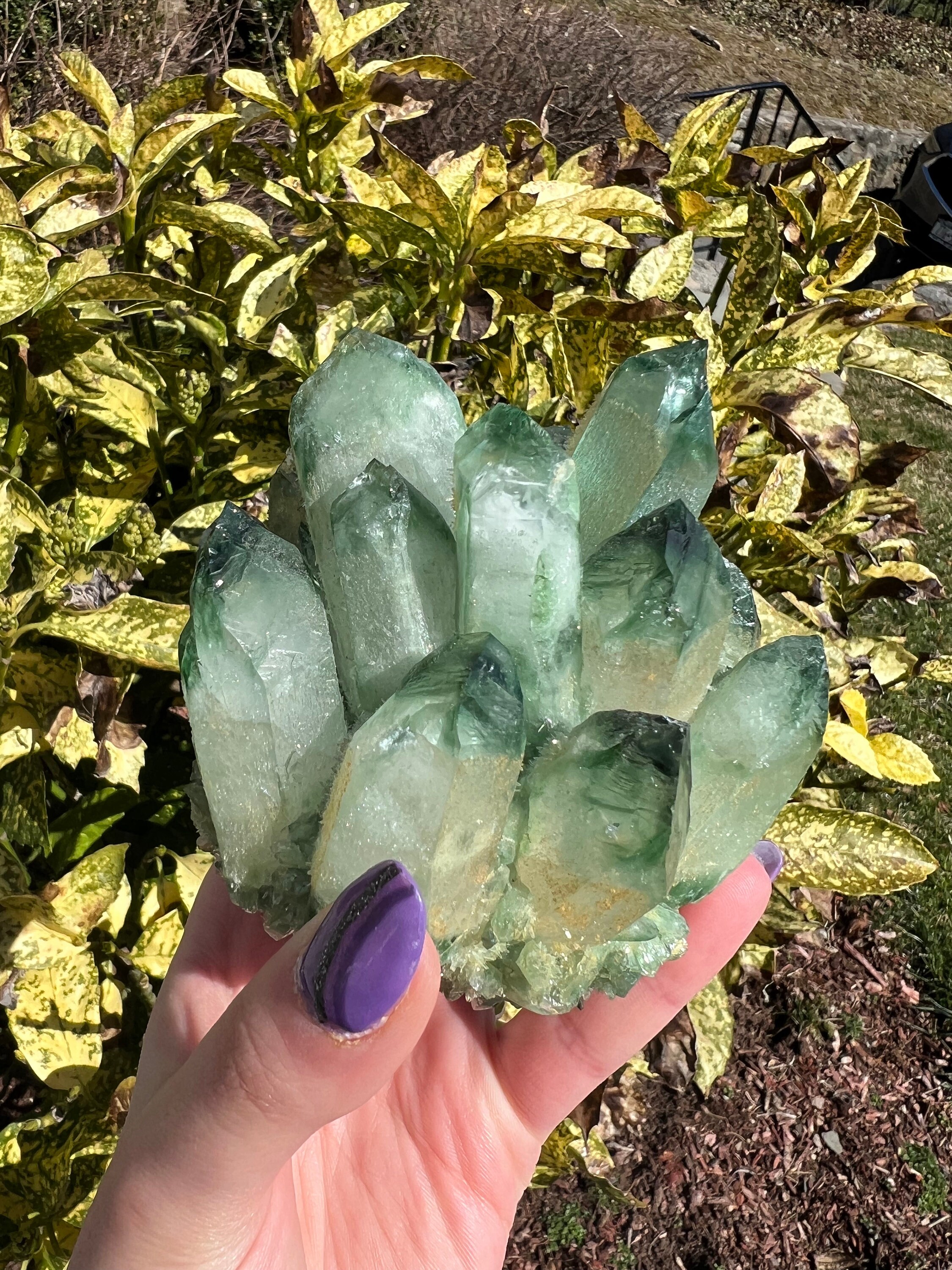 Green Chromium Quartz Crystal Cluster Green Cluster Chromium - Etsy