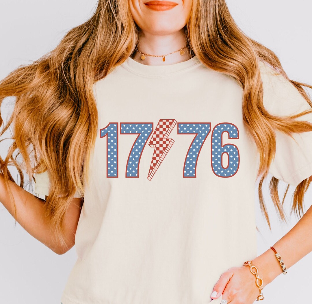 1776 Lightning Checker Star Numbers Comfort Colors - Etsy