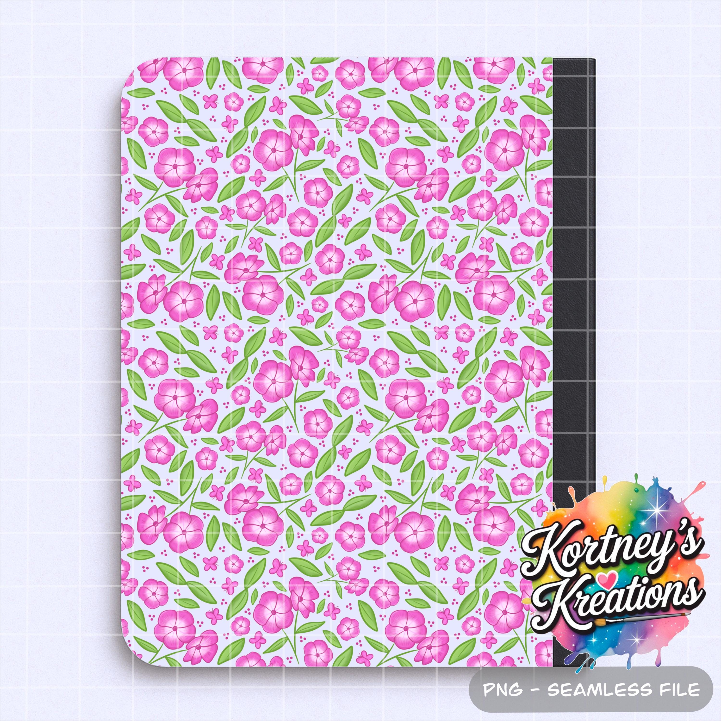 Pink Floral Notebook Cover: Printable Composition Book PNG (digital ...