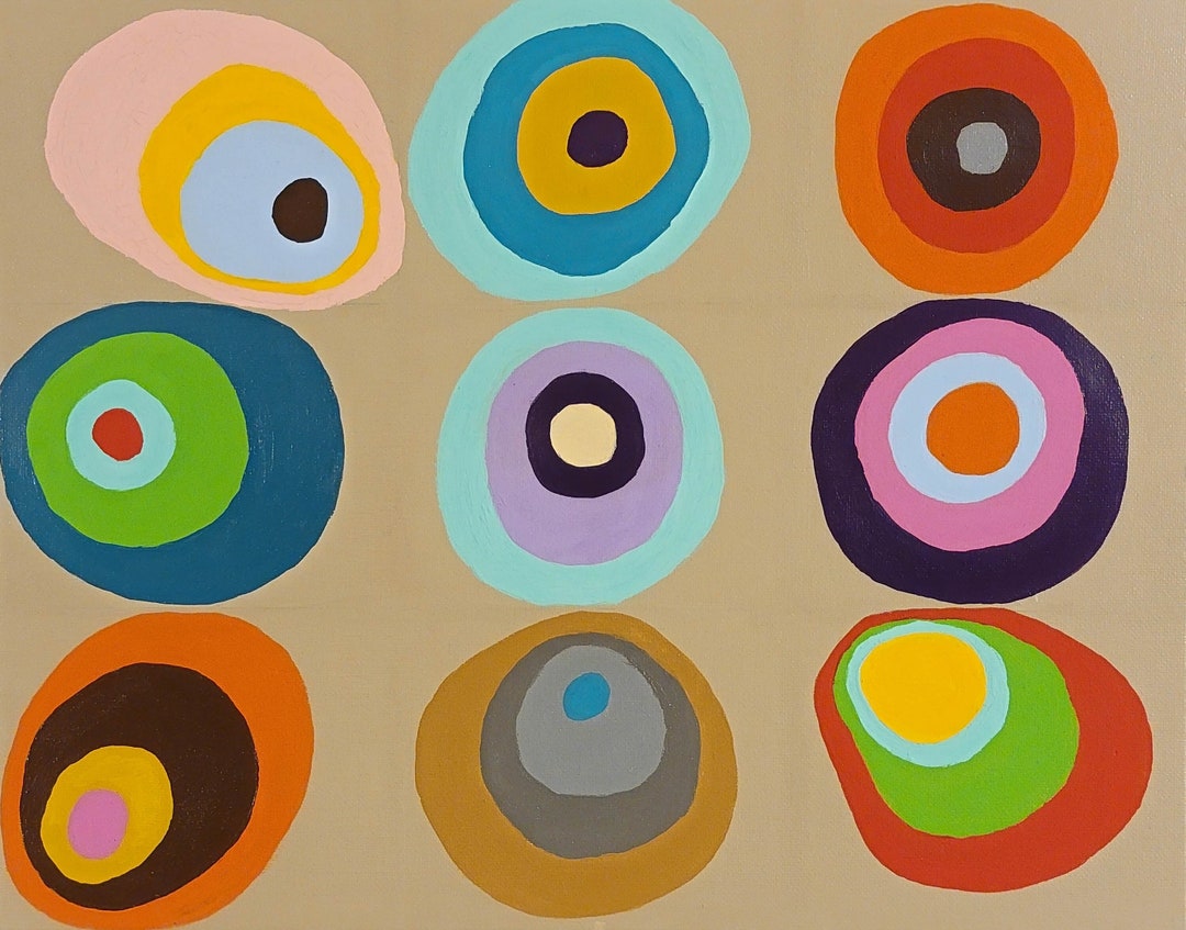 Mod Groovy Mood - Original Acrylic Painting on Canvas, Abstract Modern ...