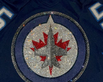 Rhinestone Jersey Custom NHL Kyle Connor Winnipeg Jets Hockey Jersey - Etsy