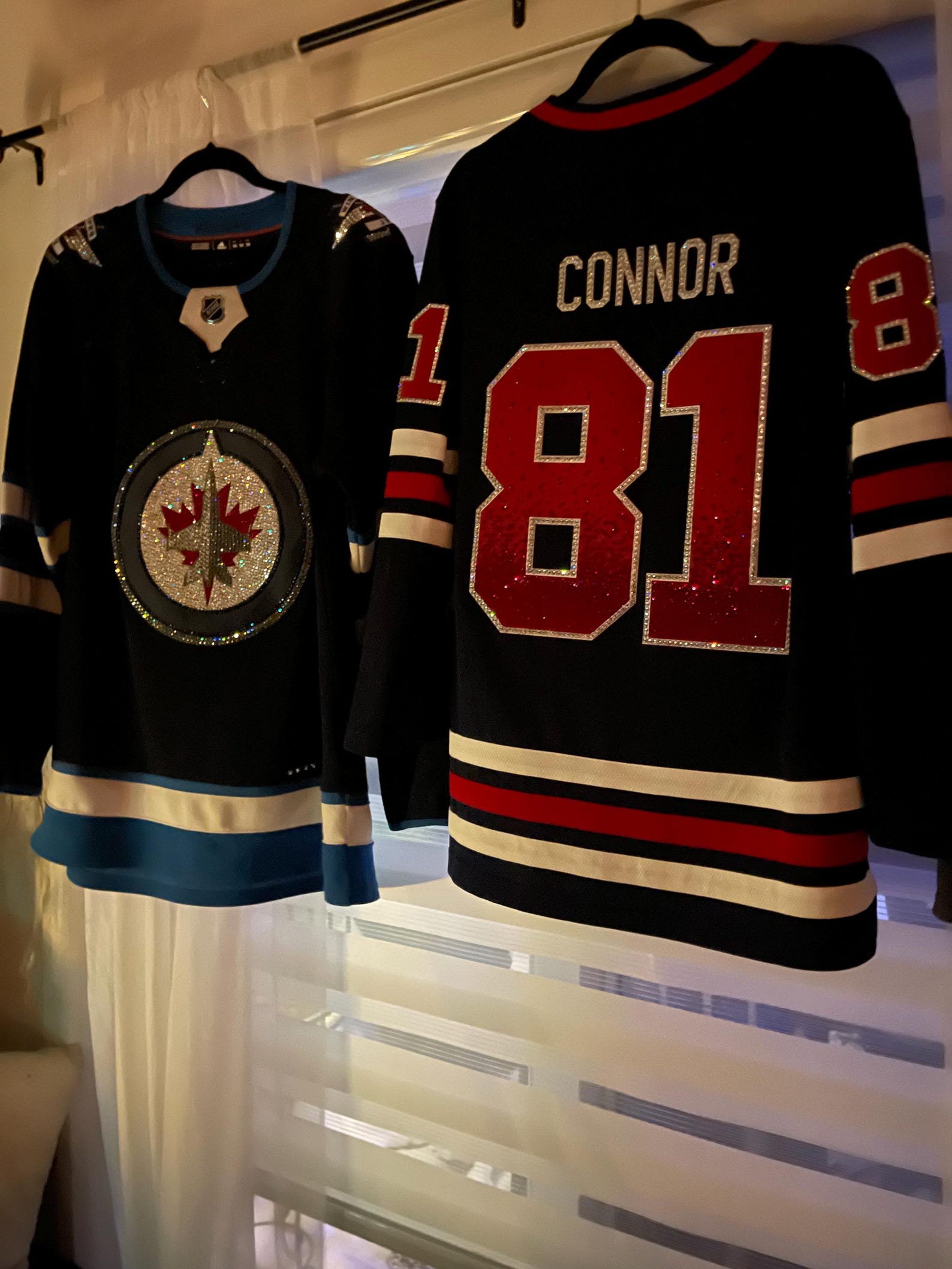 Rhinestone Jersey Custom NHL Kyle Connor Winnipeg Jets Hockey Jersey - Etsy