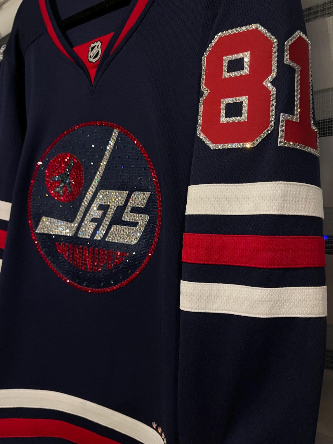 Rhinestone Jersey Custom NHL Kyle Connor Winnipeg Jets Hockey Jersey - Etsy