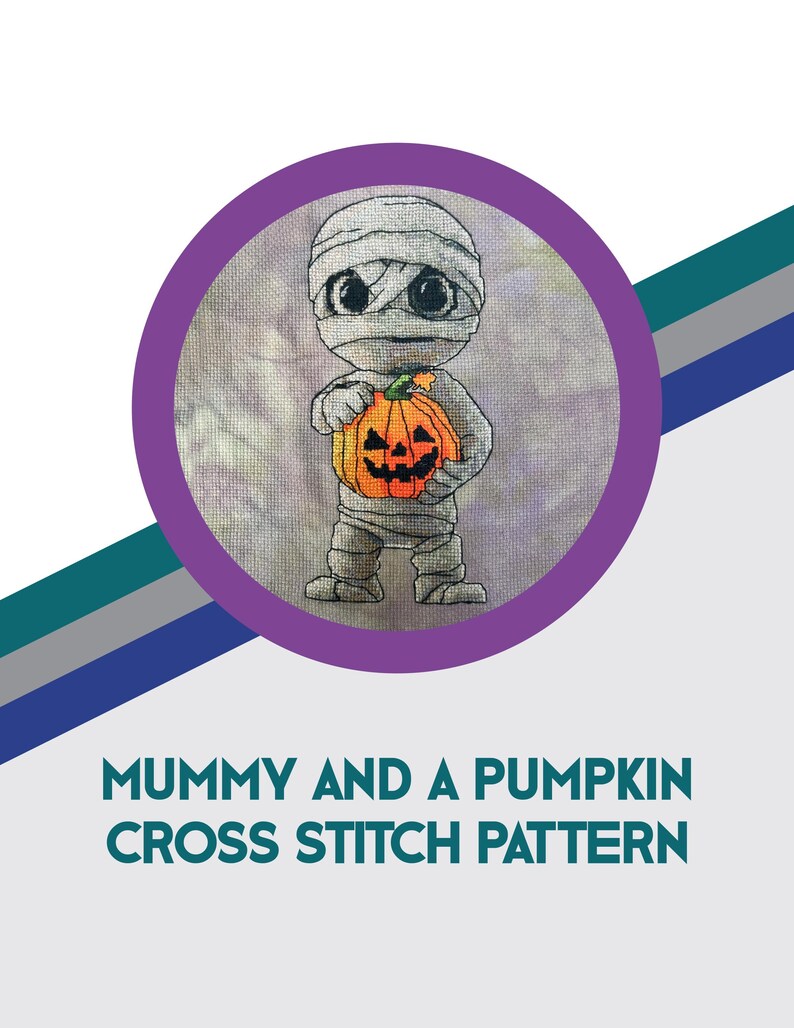 Mummy and a Pumpkin Cross Stitch Pattern - Etsy