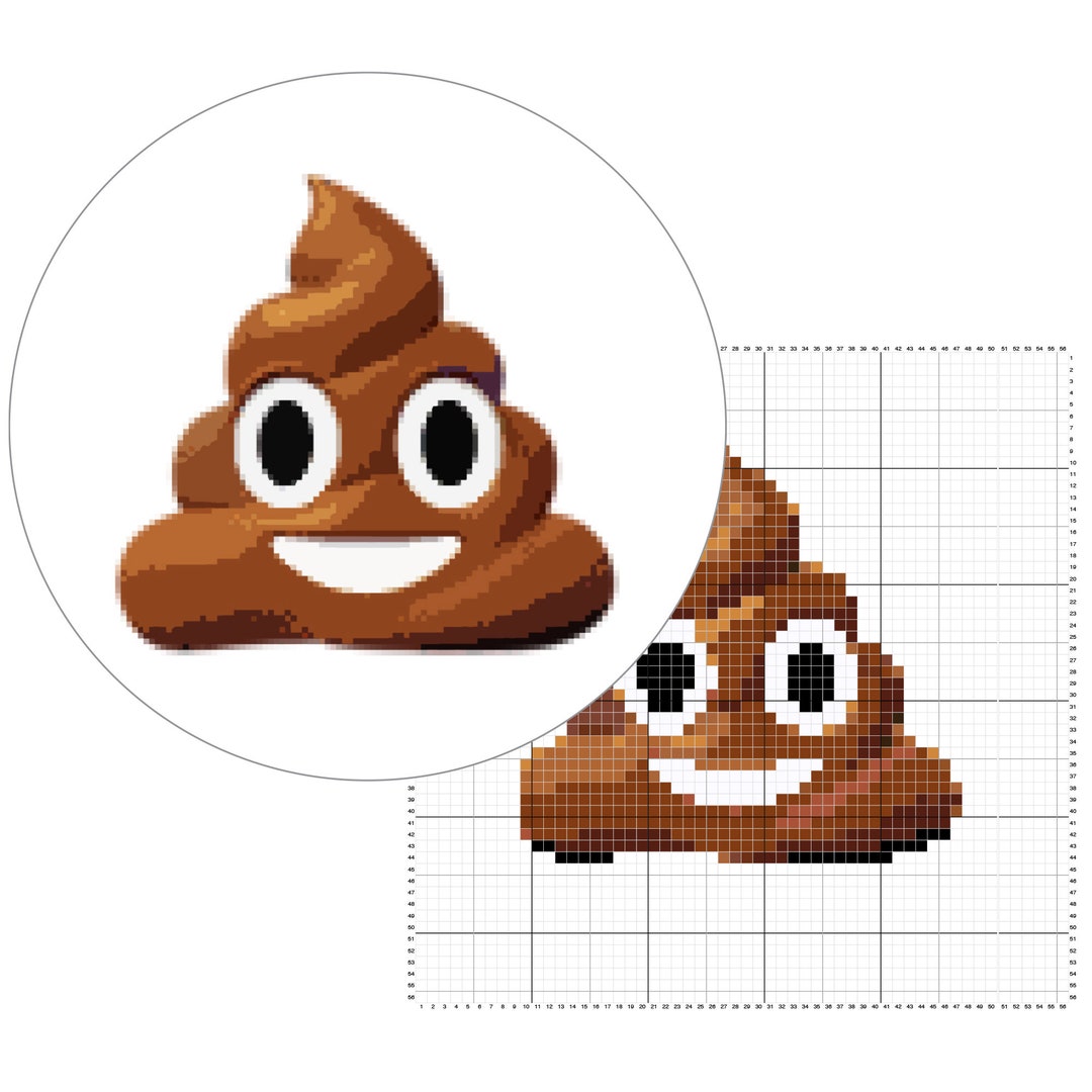 Poo Emoji Cross Stitch Pattern - Etsy