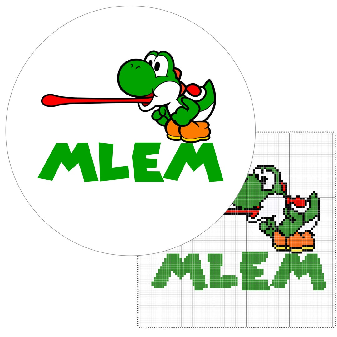 Yoshi MLEM Cross Stitch Pattern - Etsy