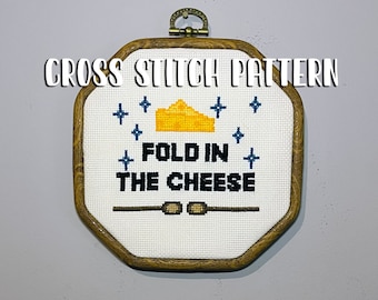 Fold in the Cheese Cross-stitch Pattern | Printable Instant Download ...