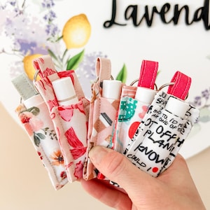 Fabric Lip Balm Holder With Keychain Purse Organization Lip Balm Pouch ...