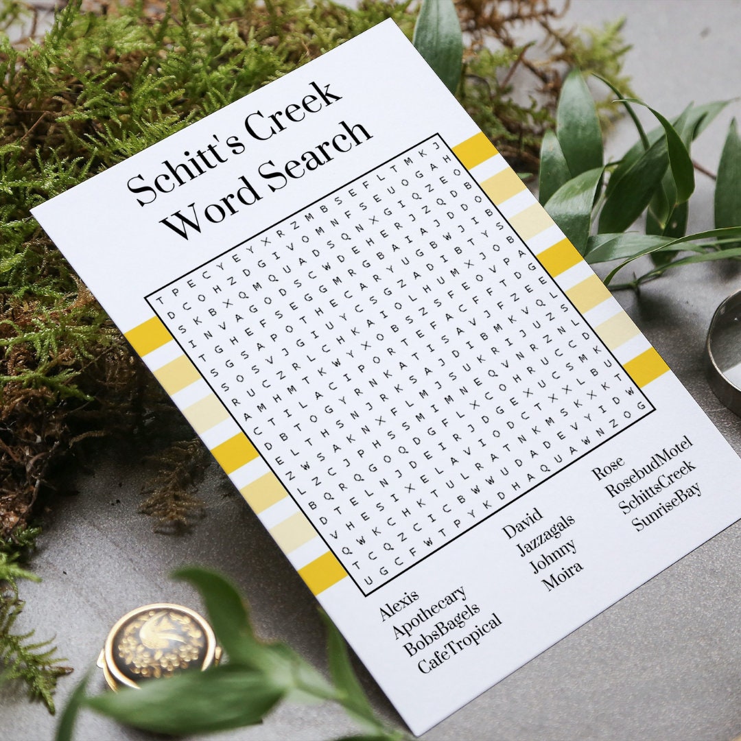Schitt's Creek Word Search || Instant Download || Schitt's Creek Party ...