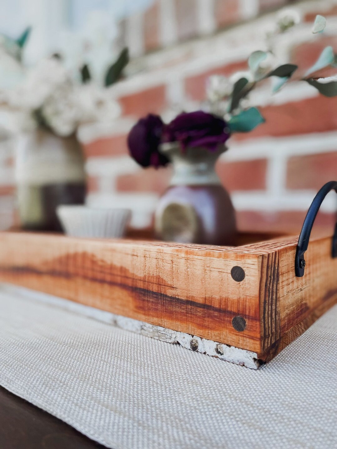 Reclaimed Wood Tray Table Centerpiece Serving Tray Rustic Decor Modern ...