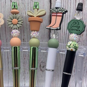 Custom Beaded Pens. Silicone Beaded Pens. Plant Lady Pen. Gardener Pen ...
