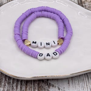 Dad and Mini Bracelet Set. Dada and Me. Daddy and Me. Dad. Personalized ...