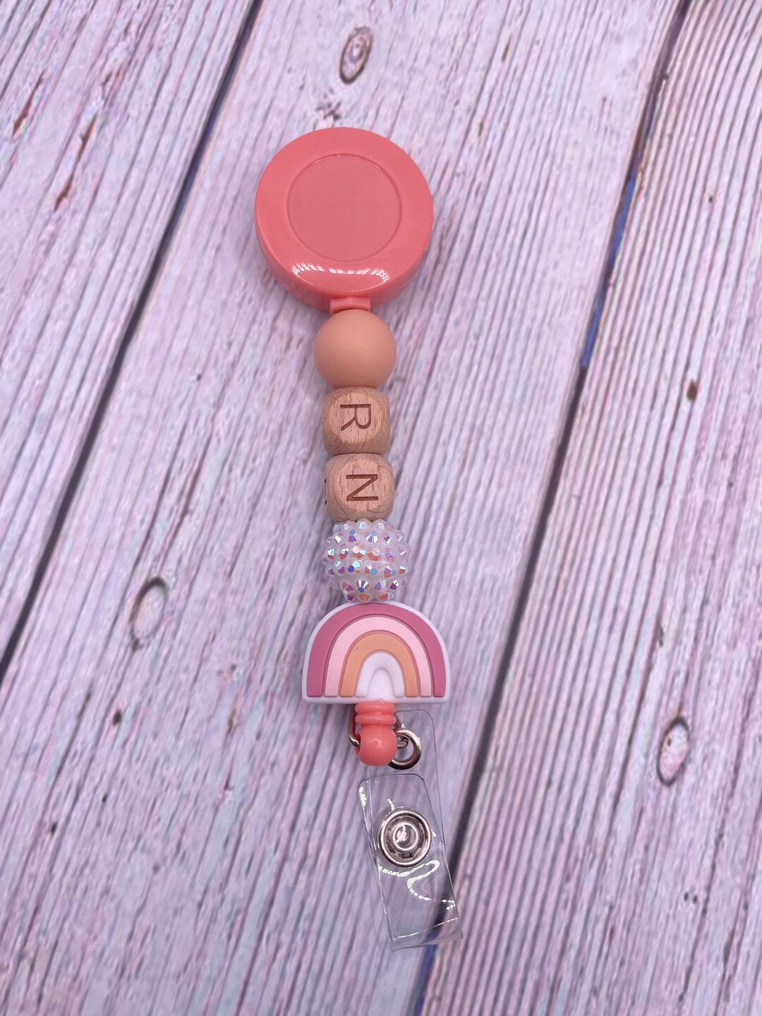 Custom Silicone Beaded Badge Reel. Custom Badge Reel. - Etsy