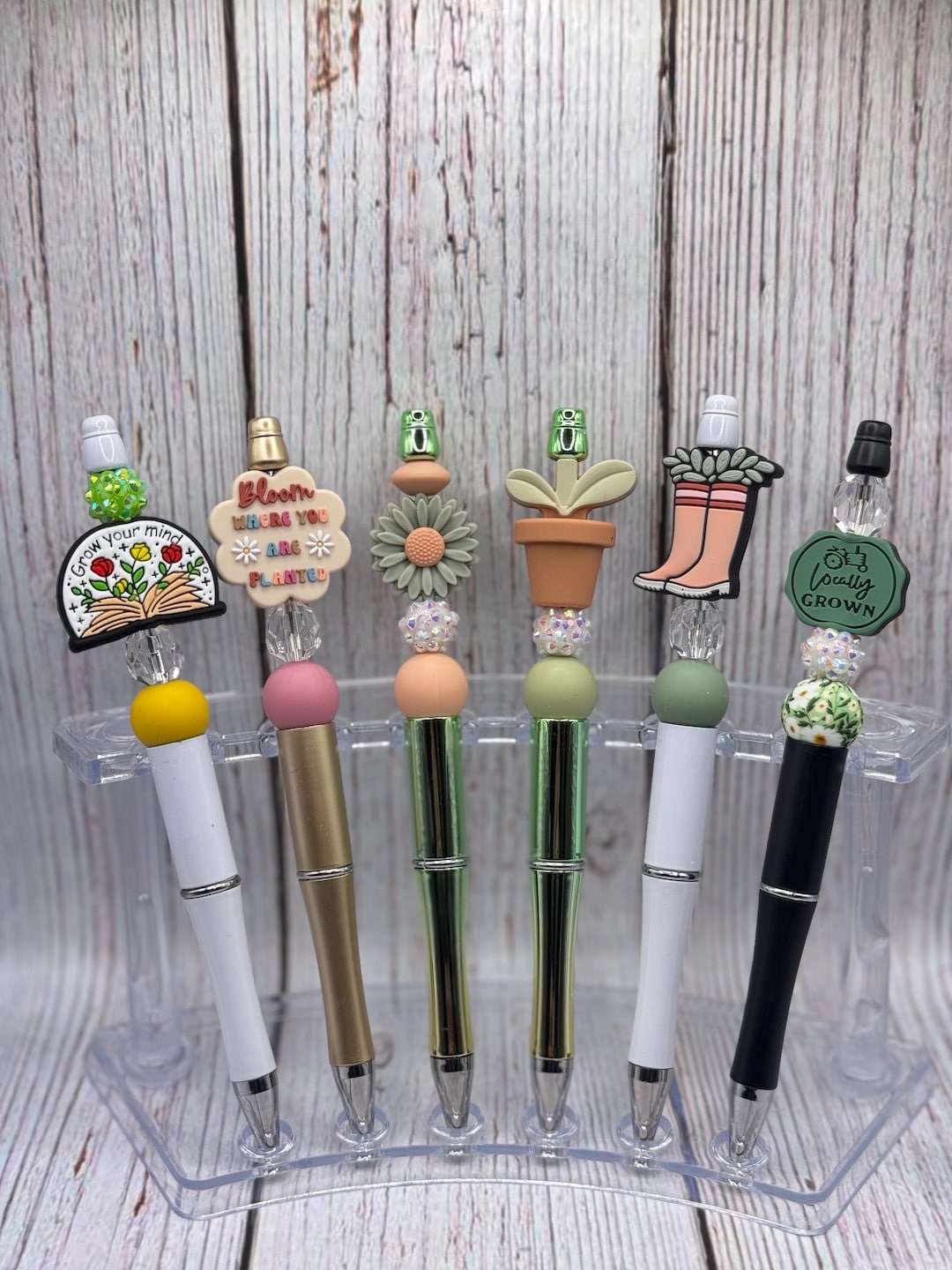 Custom Beaded Pens. Silicone Beaded Pens. Plant Lady Pen. Gardener Pen ...