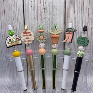 Custom Beaded Pens. Silicone Beaded Pens. Plant Lady Pen. Gardener Pen ...