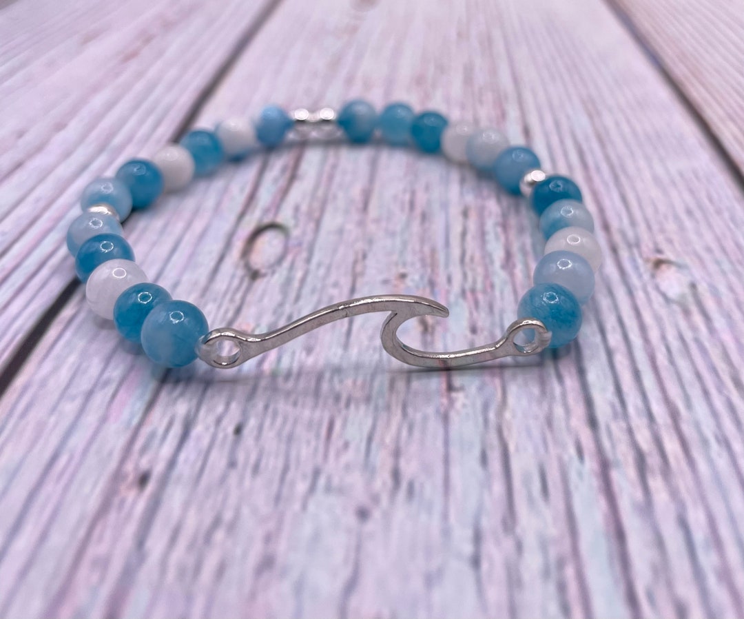 Ocean Wave Bracelet. Wave Bracelet. Ocean Bracelet. Sea Bracelet. Stone ...