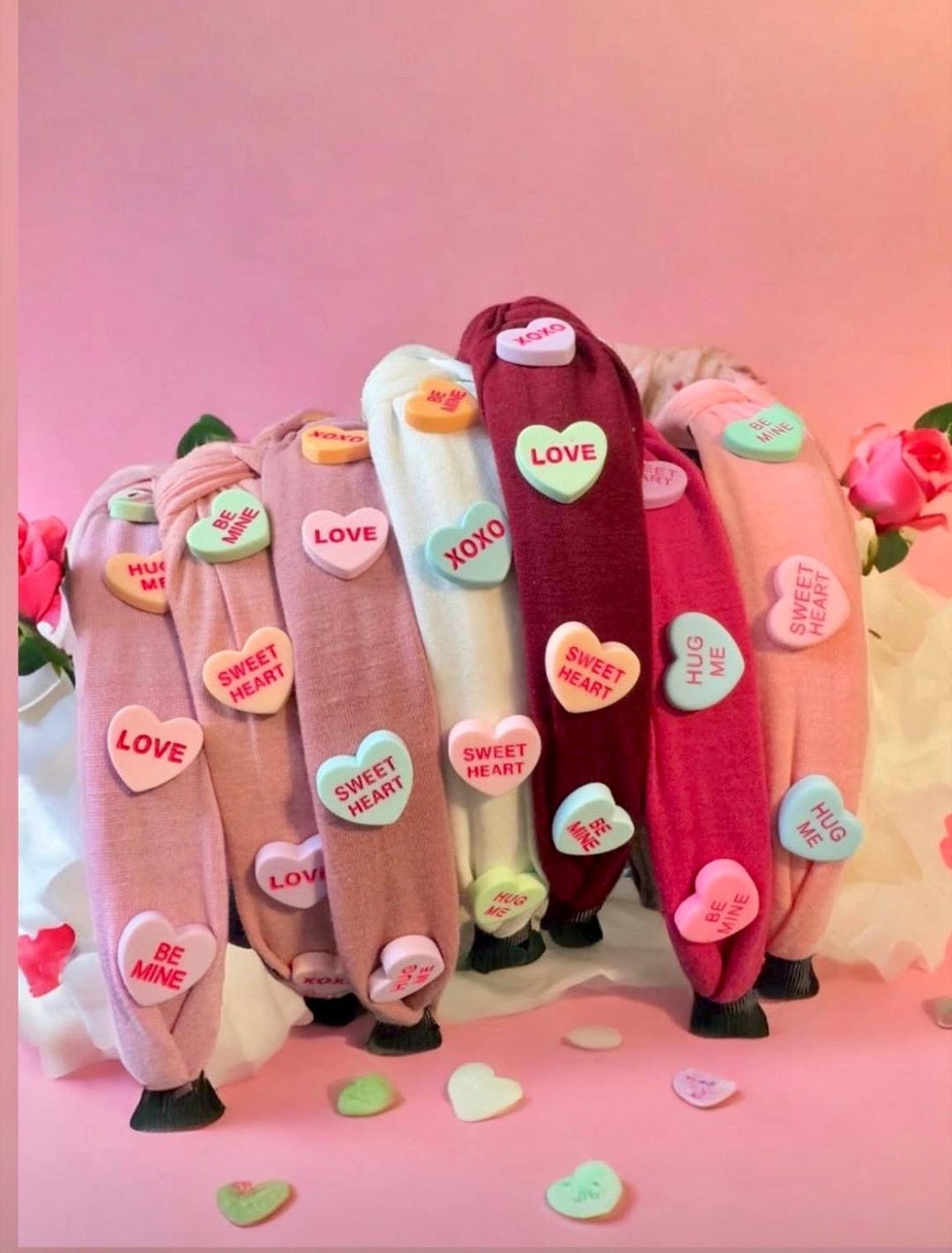 Valentines Heart Headband. Candy. Hearts. Conversation Heart. Pink ...
