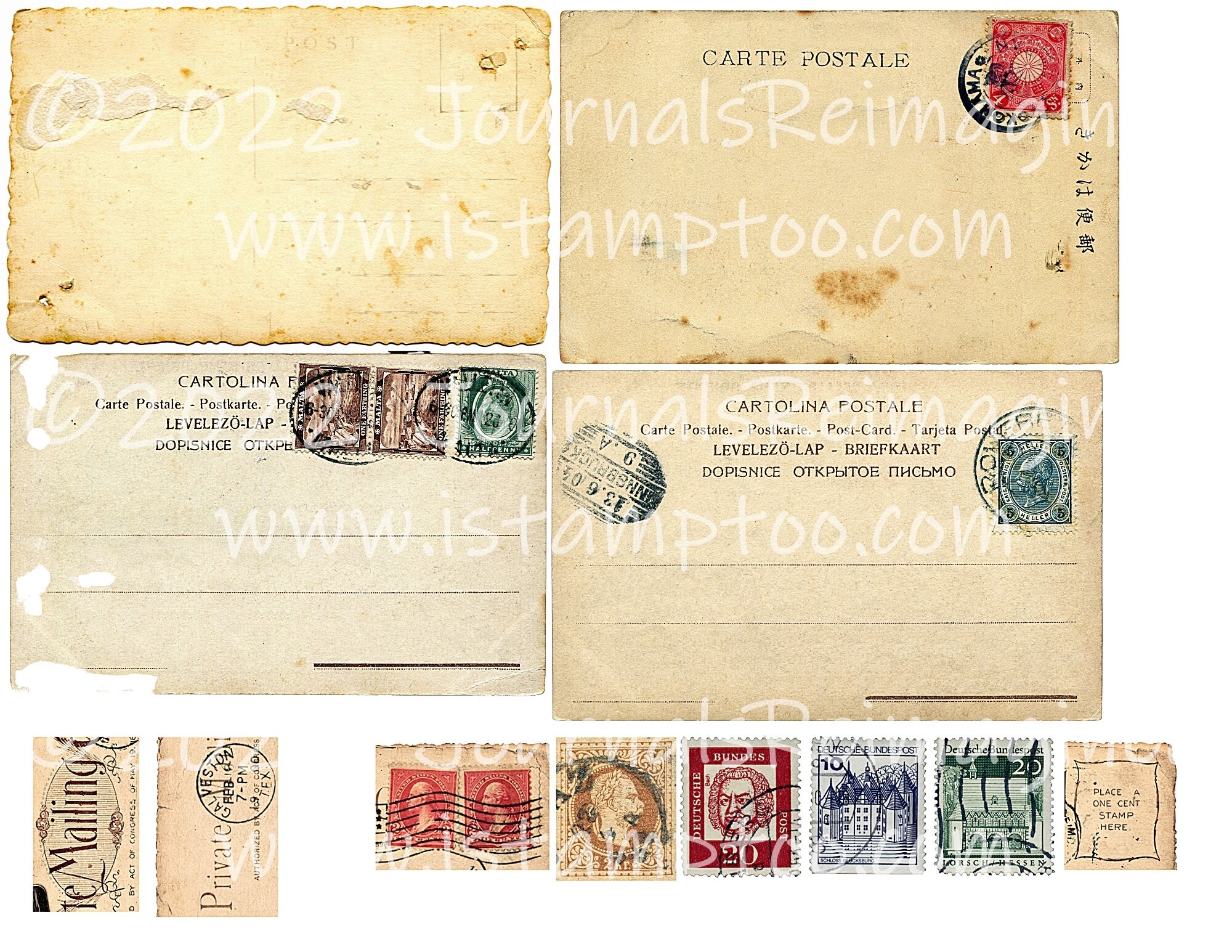 Vintage Postage, Labels, & Such. Random Words and Numbers, Receipts ...