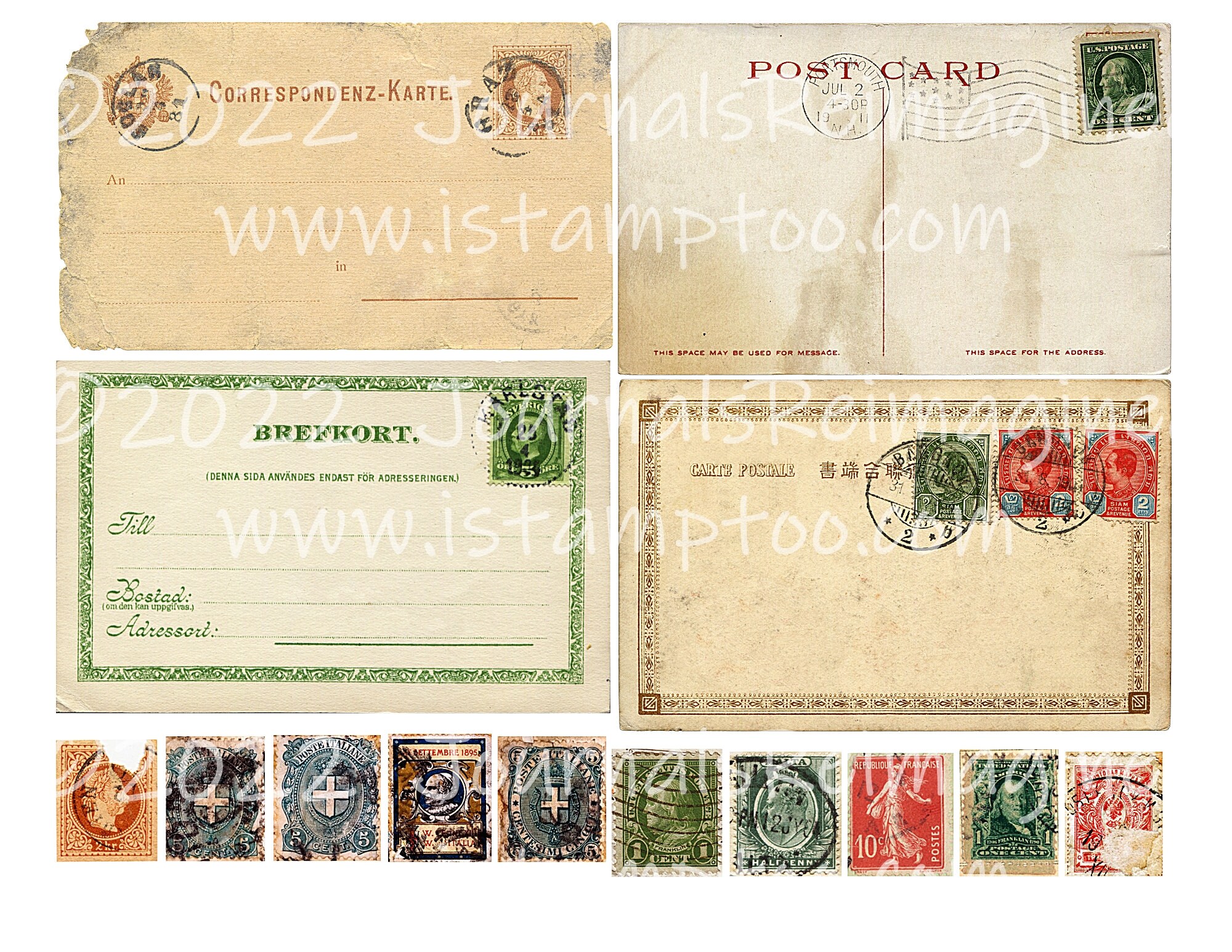 Vintage Postage, Labels, & Such. Random Words and Numbers, Receipts ...