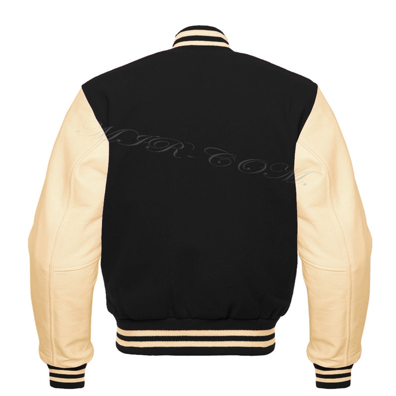Letterman Baseball Varsity Jacket Cream Sleeves - Etsy