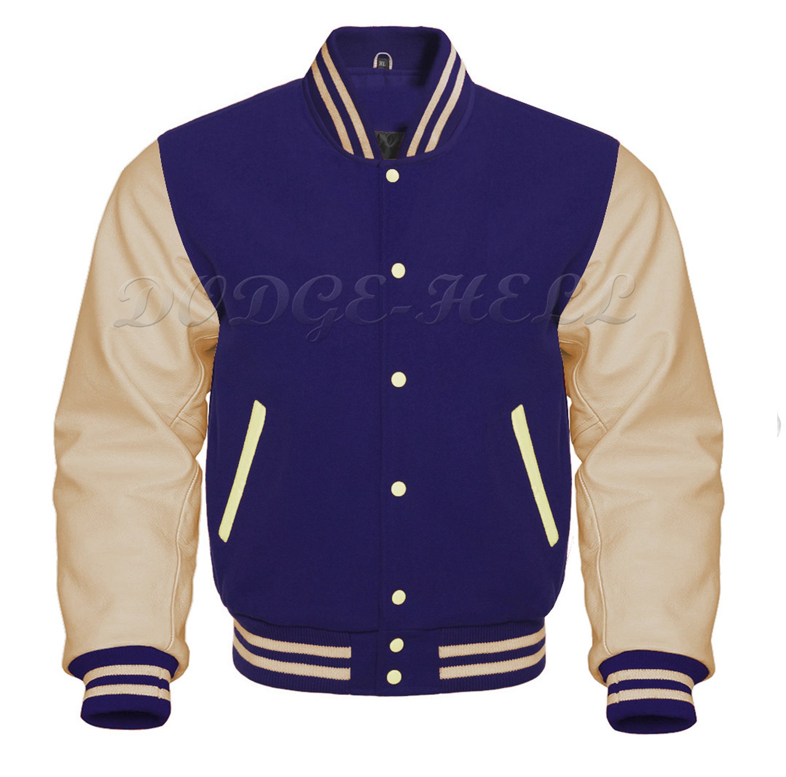 Letterman Baseball Varsity Jacket Cream Sleeves - Etsy