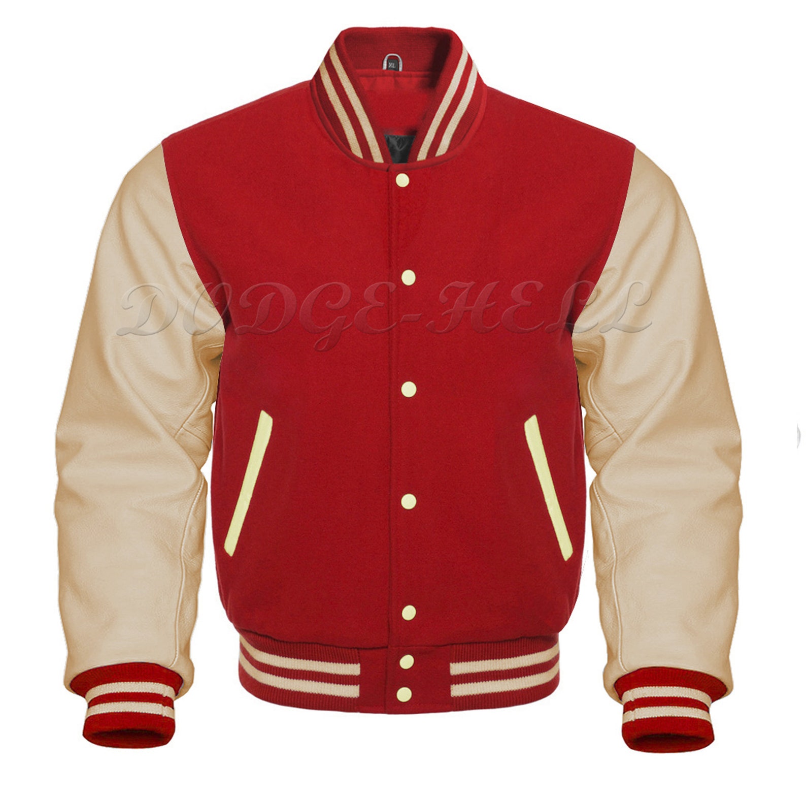 Letterman Baseball Varsity Jacket Cream Sleeves - Etsy
