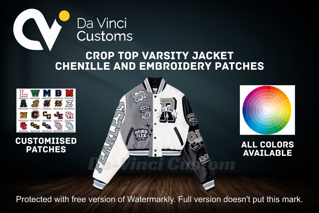 Customized Crop Top Varsity Bomber Jackets - Etsy