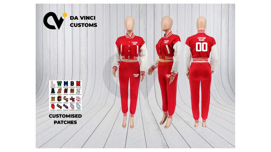 Custom Crop Top Tracksuit | Personalized Fleece Women’s 2-piece Set ...