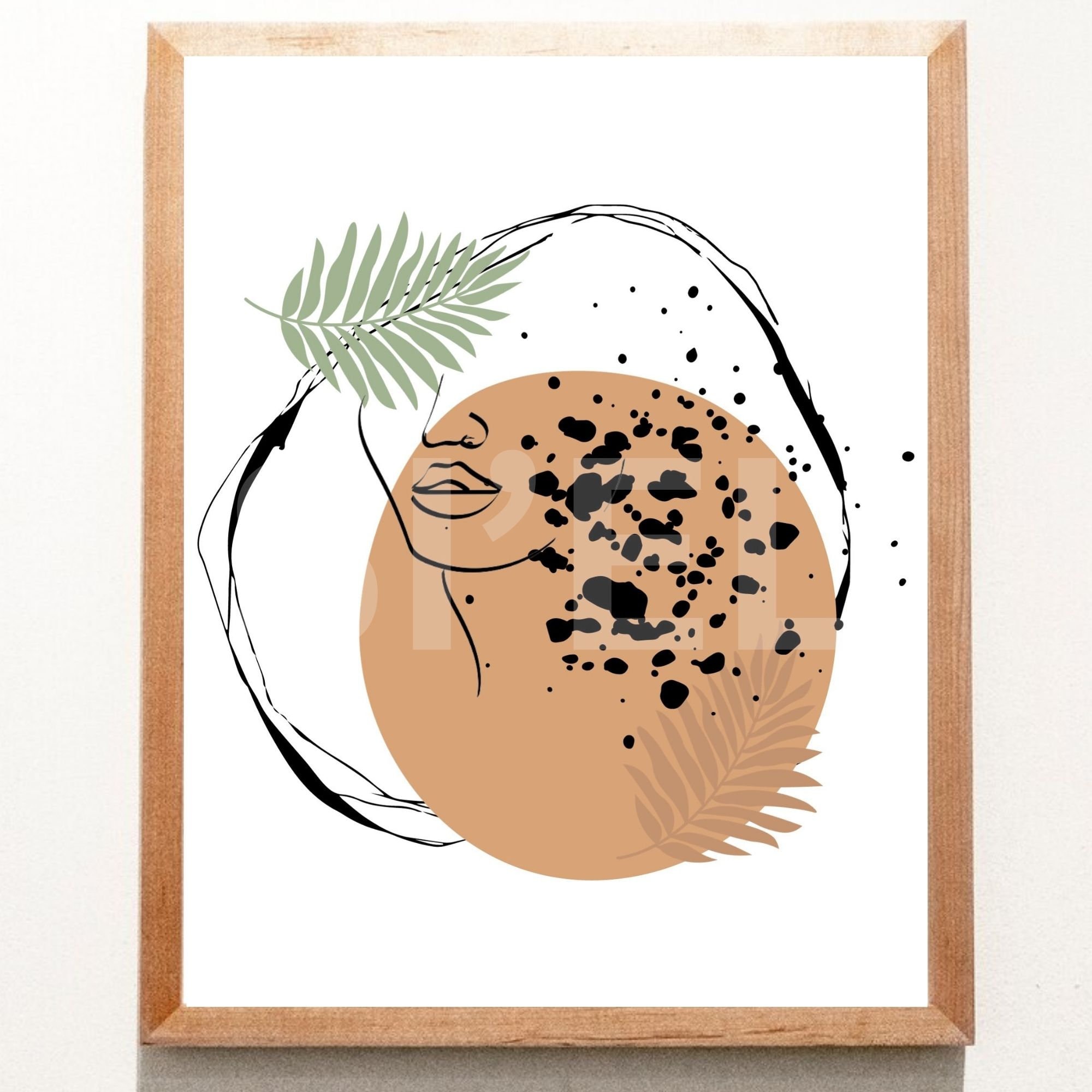 Abstract Face Art, Abstract Woman Art, Boho Woman Art, Boho Chic Art ...