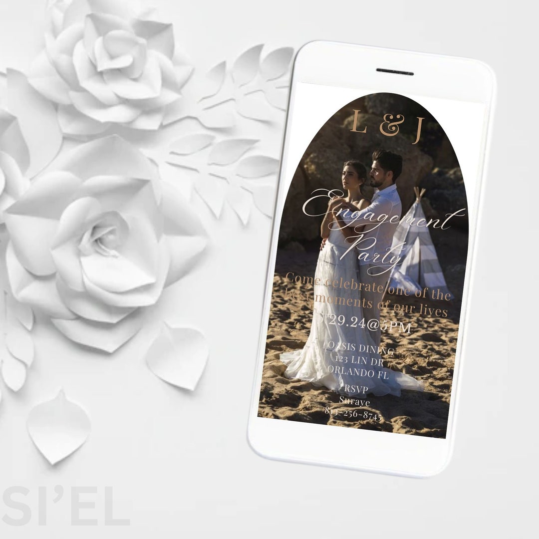 Digital Engagement Party Invitation, Cellphone Engagement Invite ...