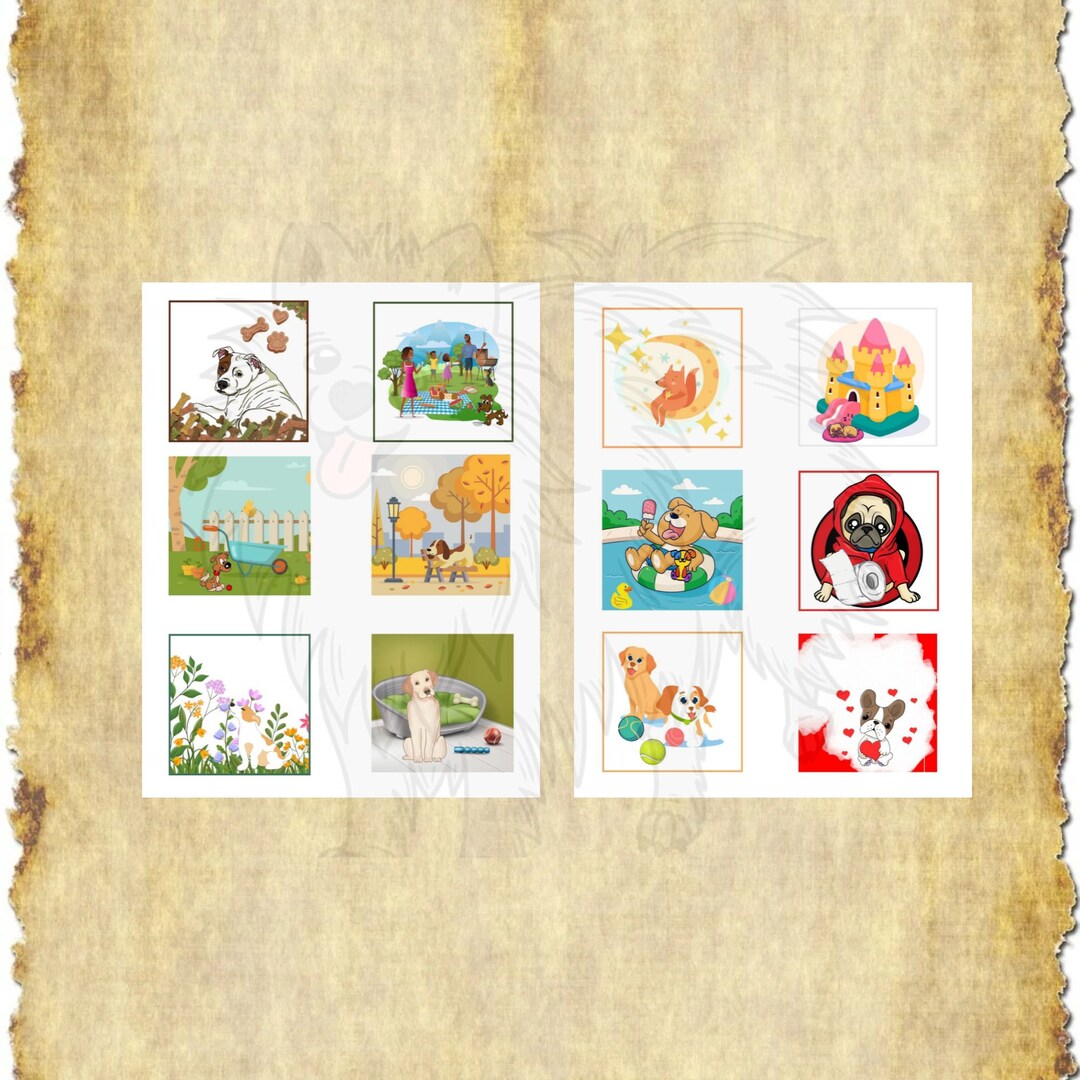 Cute Dog Stickers, Dog Lover Cards, Cardmaking, Digital, DIY, Fun Dog ...