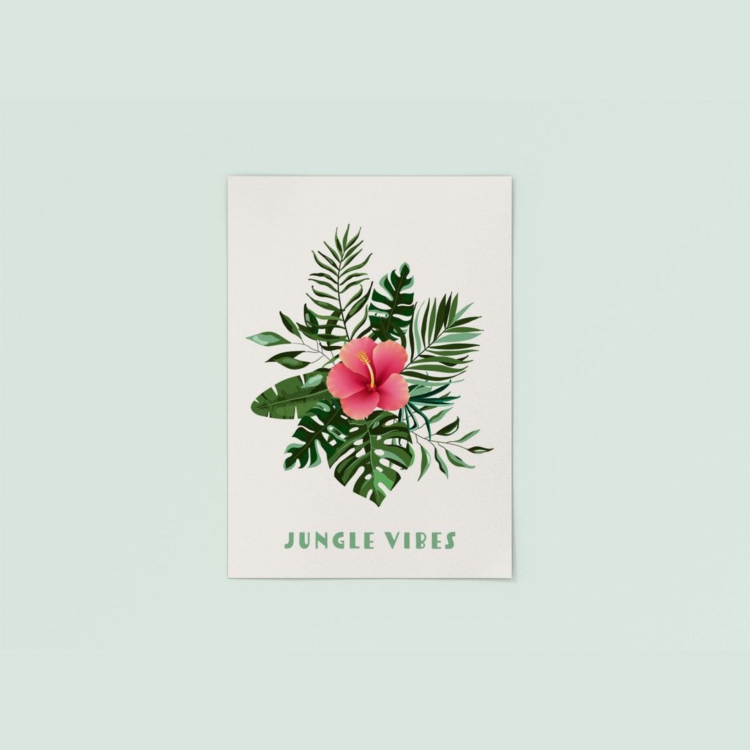 Tropical Jungle Poster, Nature Poster, Tropical Leaves, Green Plants ...